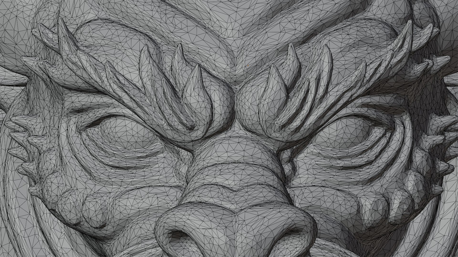 3D Model Eastern Dragon Head 3D Print Model Serpentine Mythical ...