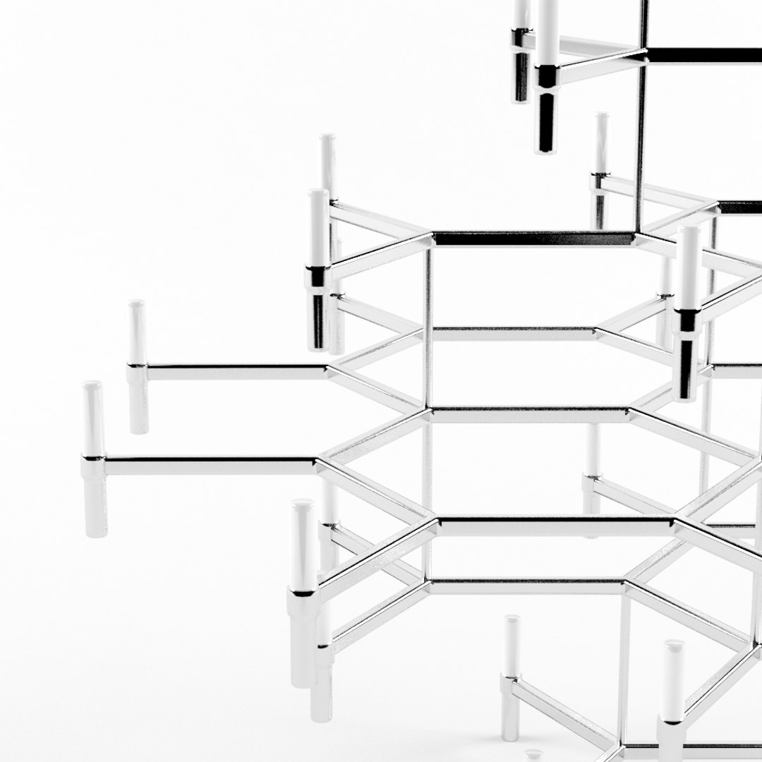 3d chrome chandelier model