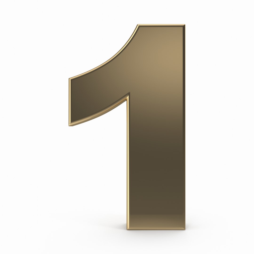 Number 1 Digit One Gold 3D - TurboSquid 1909104