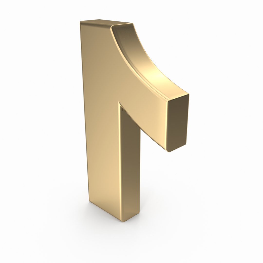 Number 1 Digit One Gold 3D - TurboSquid 1909104