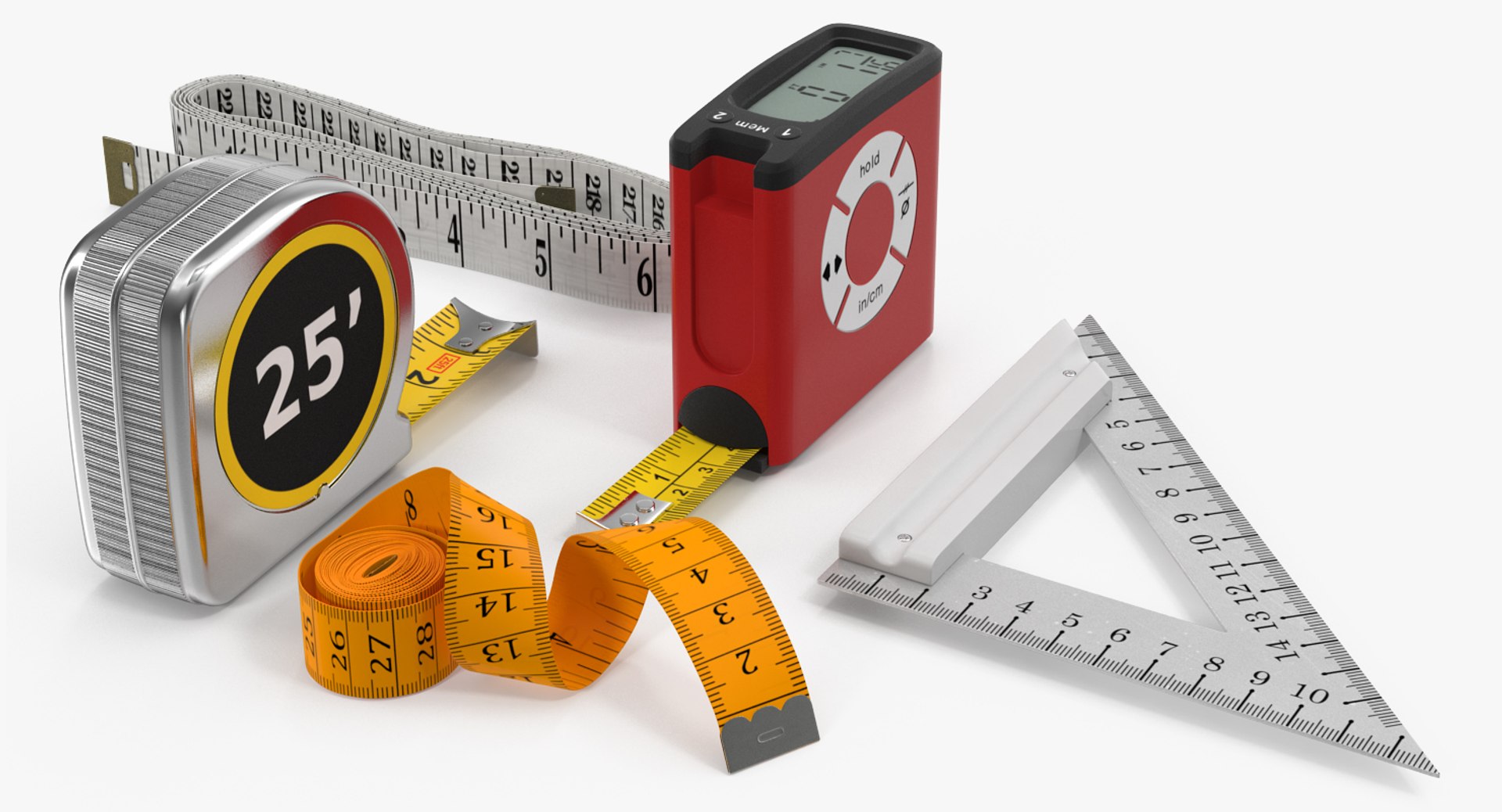 3D measure tools 3 model - TurboSquid 1190472