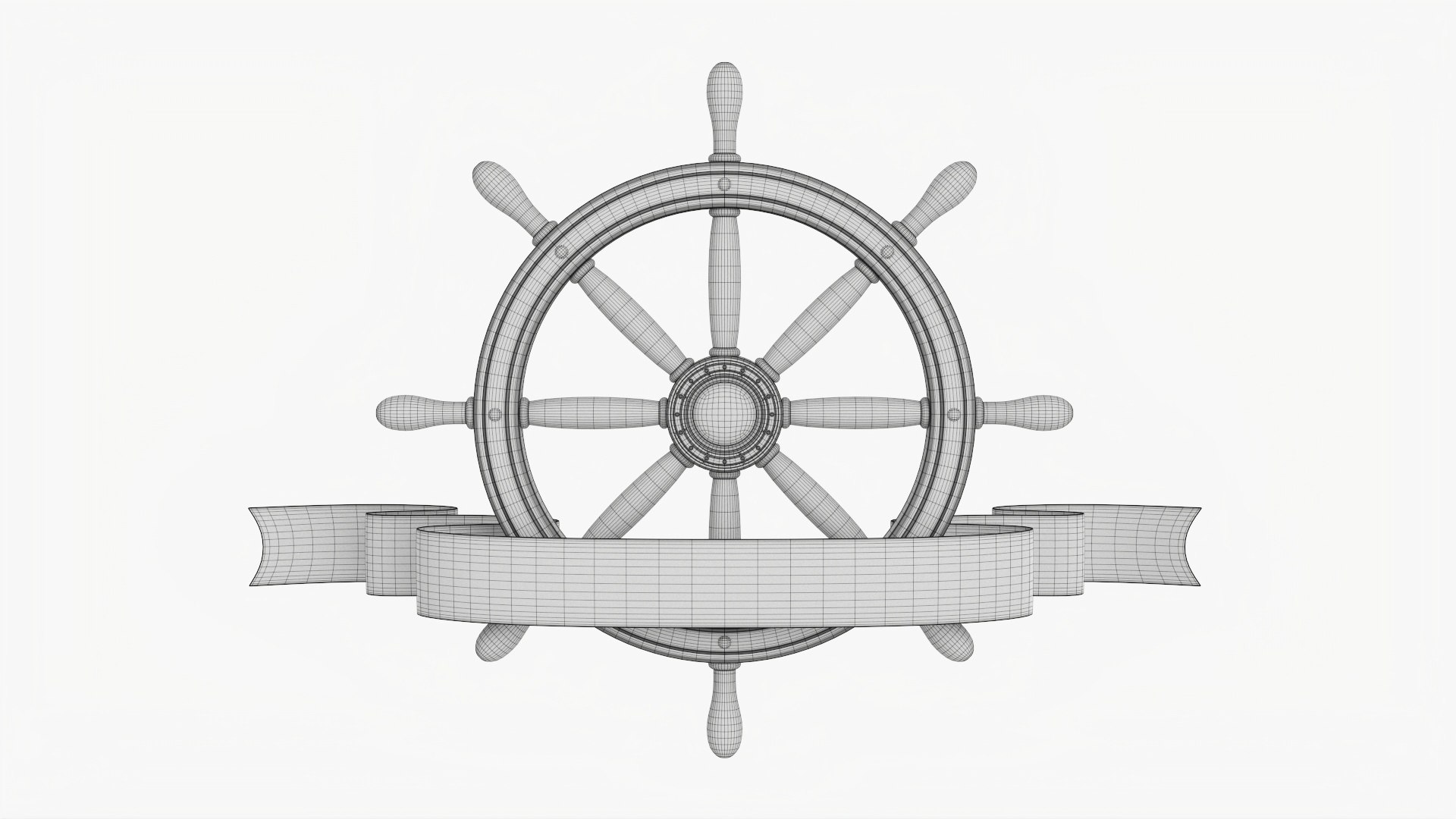 3D Steering wheel with banner 02 - TurboSquid 1760440