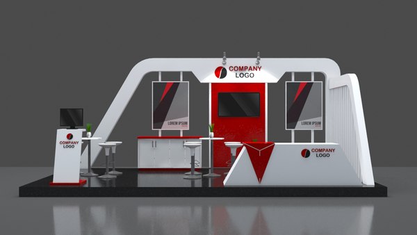modelo 3d Exposición de 4 stands minimalis. - TurboSquid 1772597