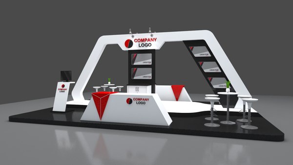 4 booth exhibition minimalis model - TurboSquid 1772597