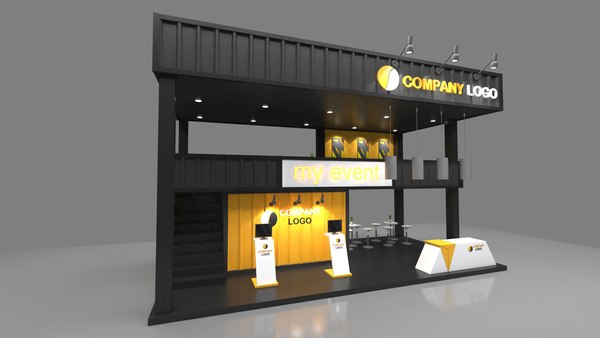 modelo 3d Exposición de 4 stands minimalis. - TurboSquid 1772597