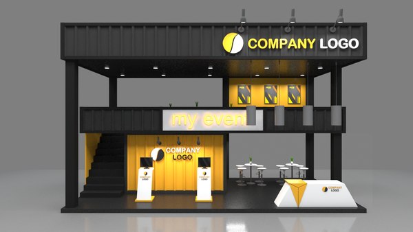 modelo 3d Exposición de 4 stands minimalis. - TurboSquid 1772597