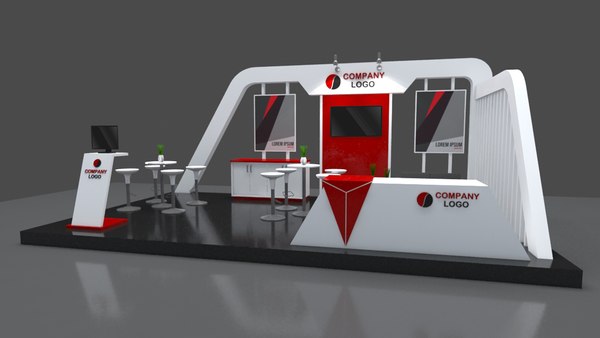 4 booth exhibition minimalis model - TurboSquid 1772597