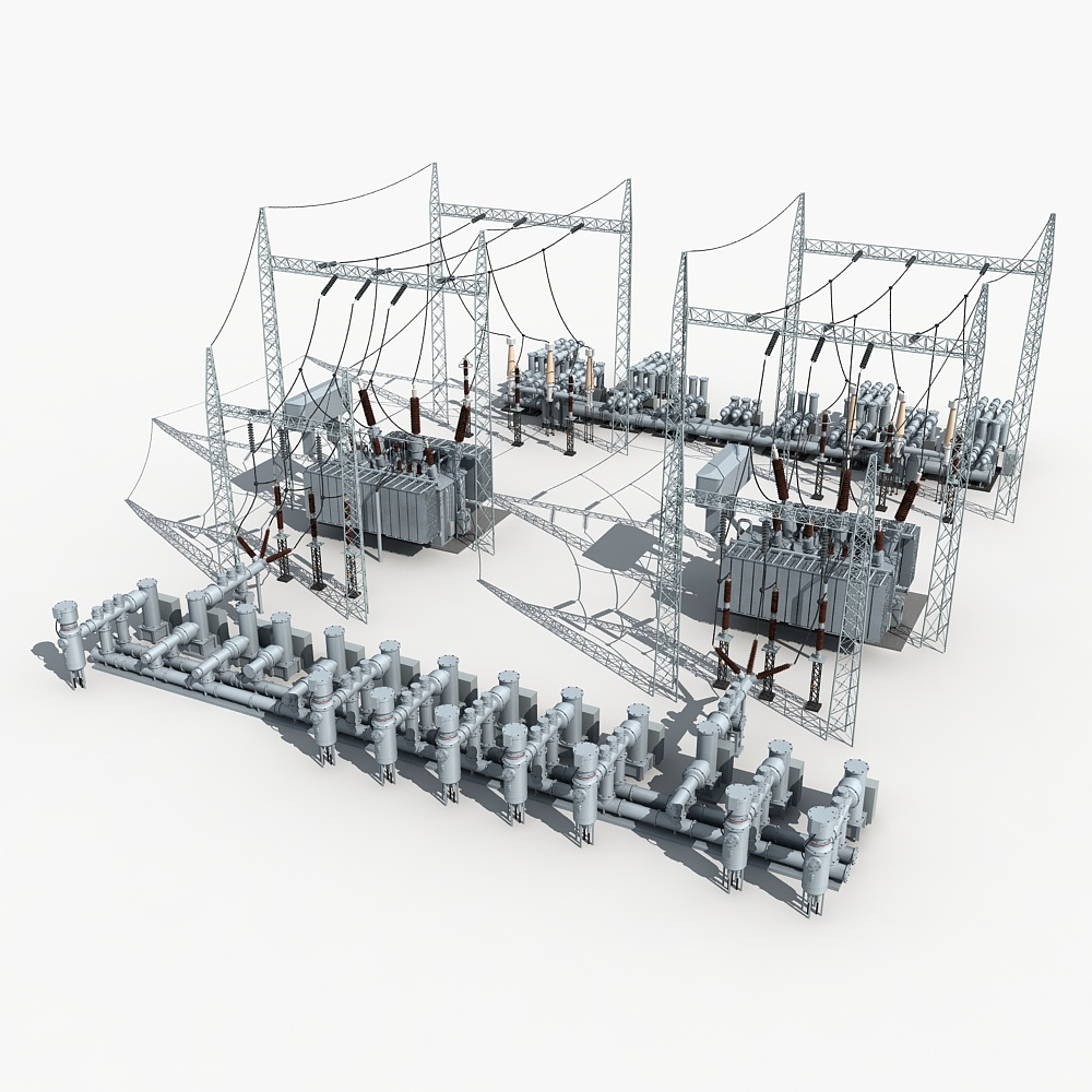 Electrical substation 3D - TurboSquid 1351616