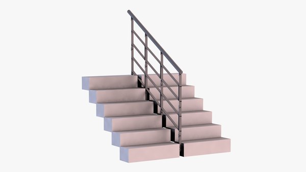 modelo 3d Stairs with Railing - TurboSquid 2061521