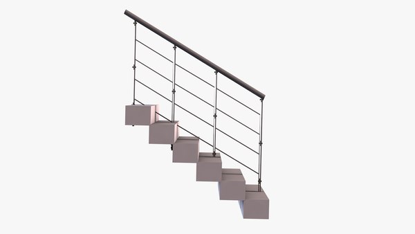 modelo 3d Stairs with Railing - TurboSquid 2061521