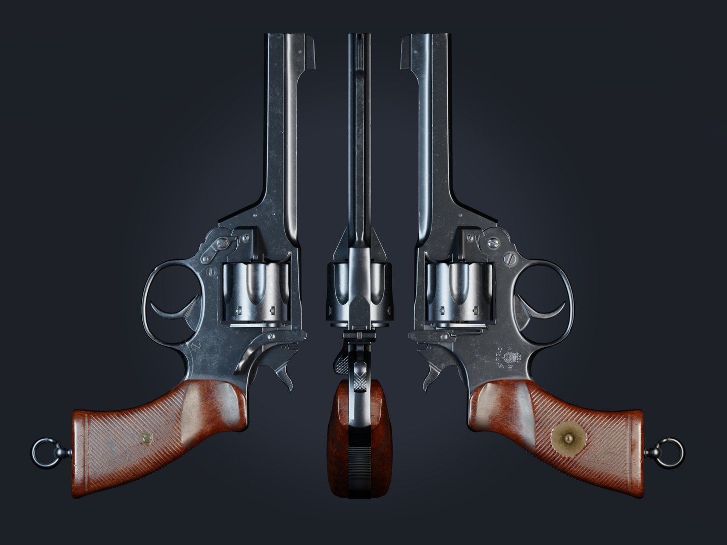 Enfield No 2 Mk1 Revolver - Midpoly PBR 3D - TurboSquid 2010199