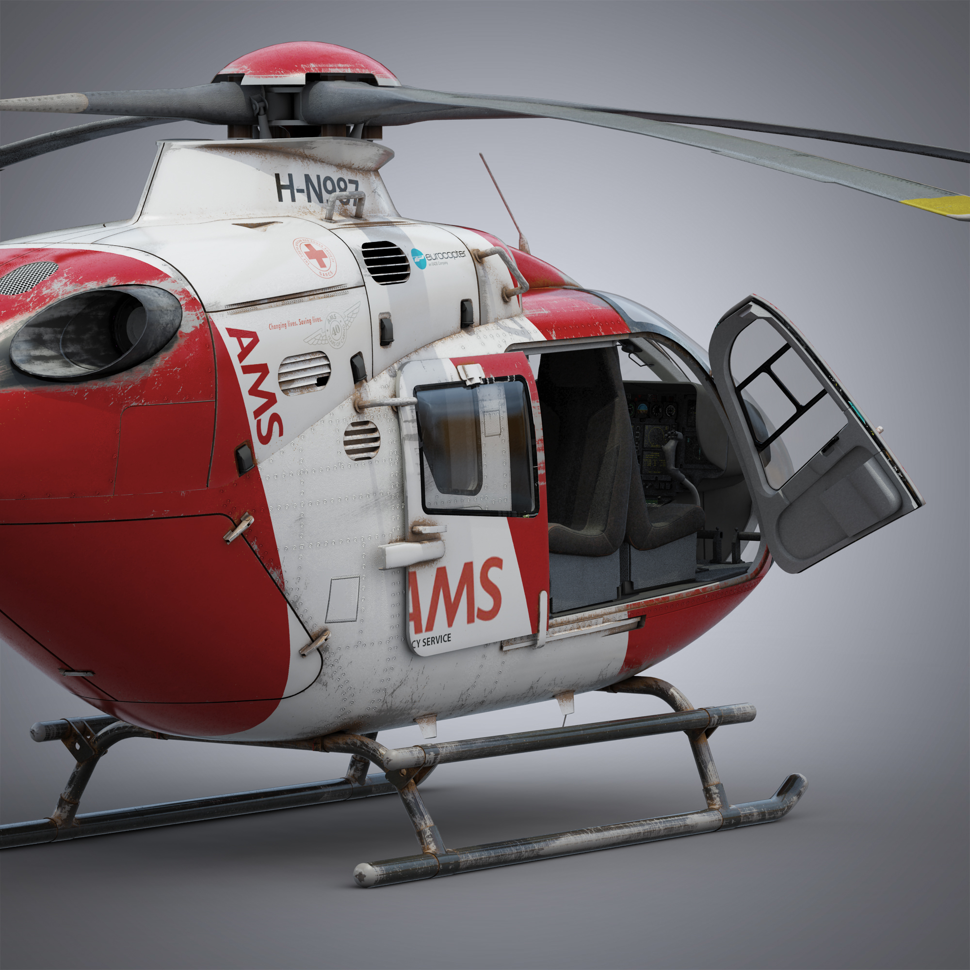 eurocopter ec 135 helicopter 3d model