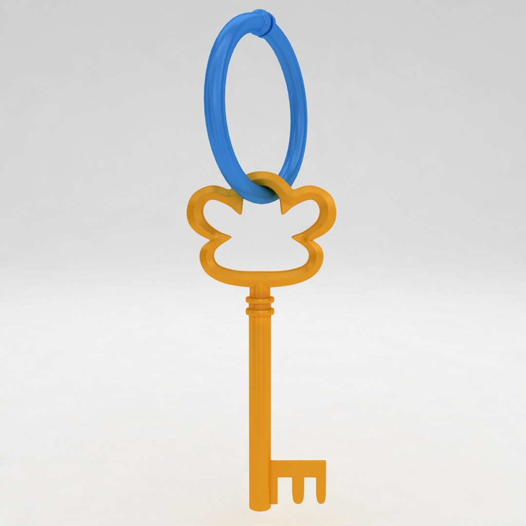 3d ancient old luxury key
