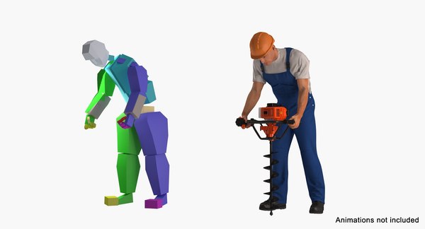 3D builder worker hole driller model - TurboSquid 1311256