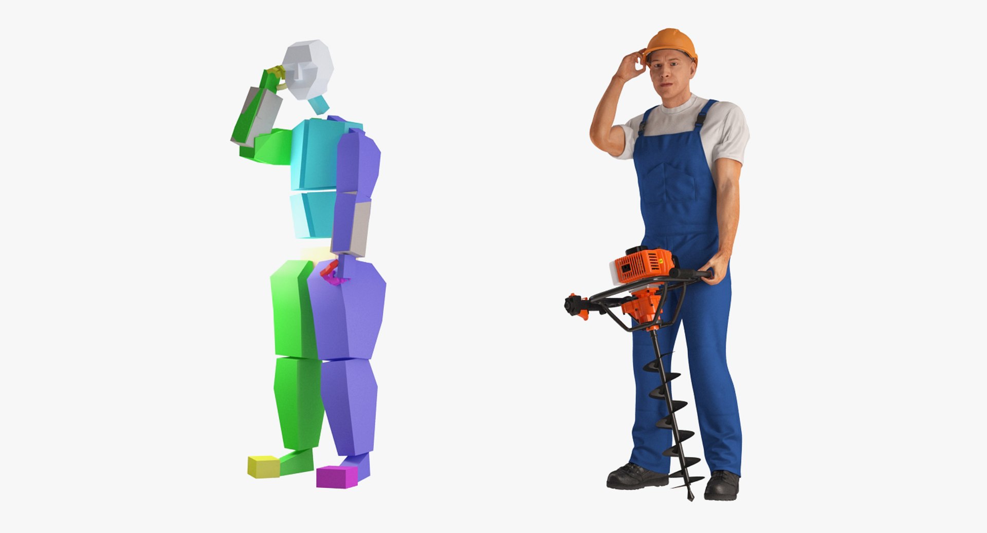3D builder worker hole driller model - TurboSquid 1311256