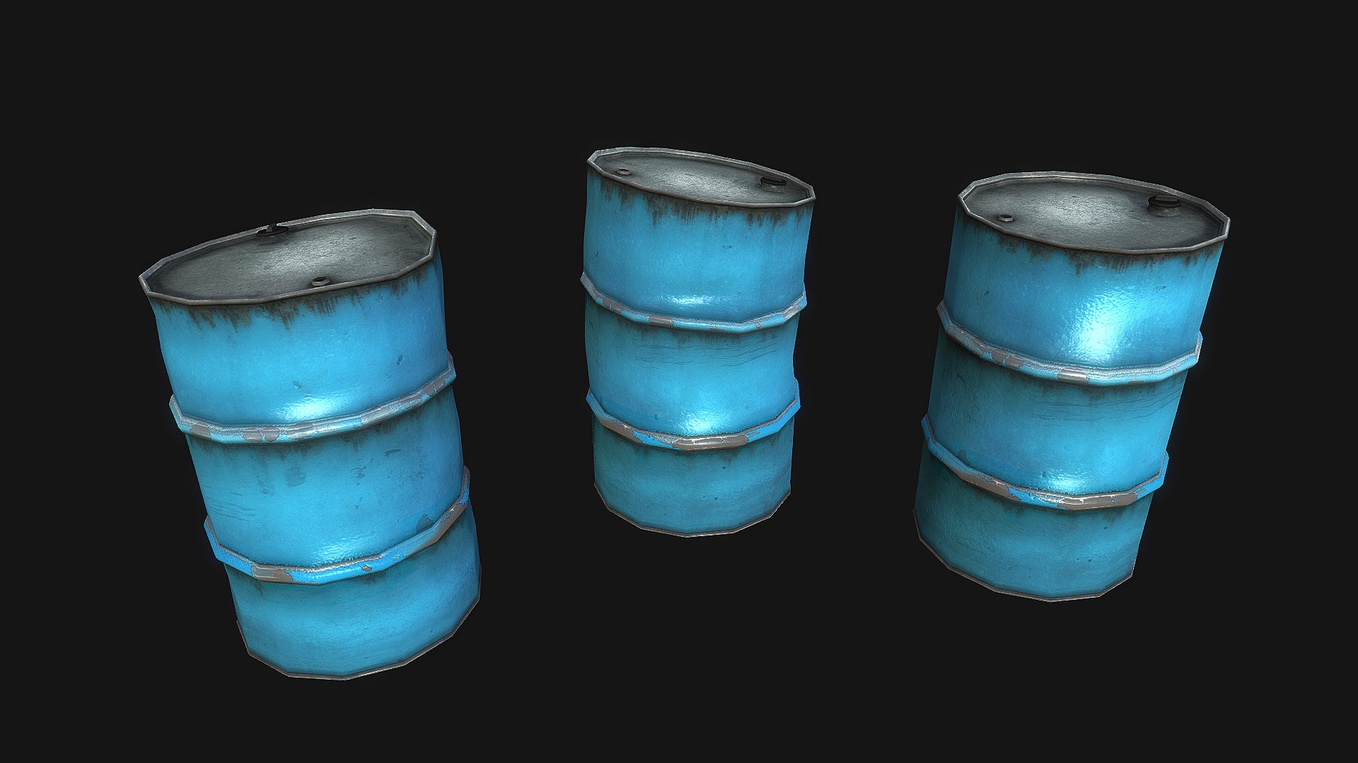 3d Metal Barrels Model