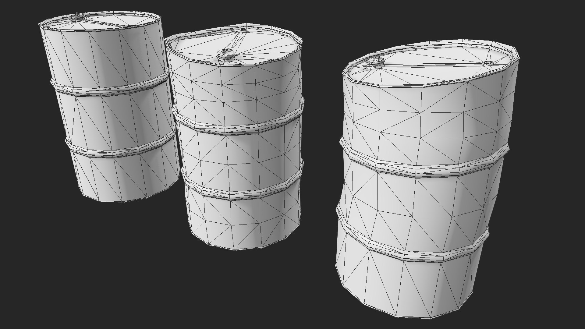 3d Metal Barrels Model