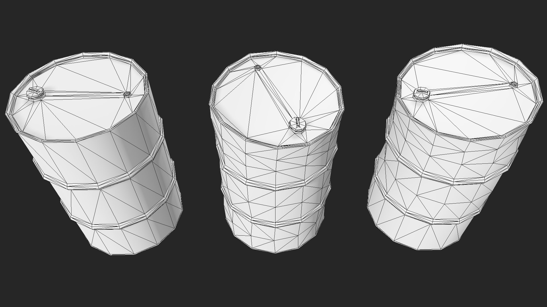 3d Metal Barrels Model