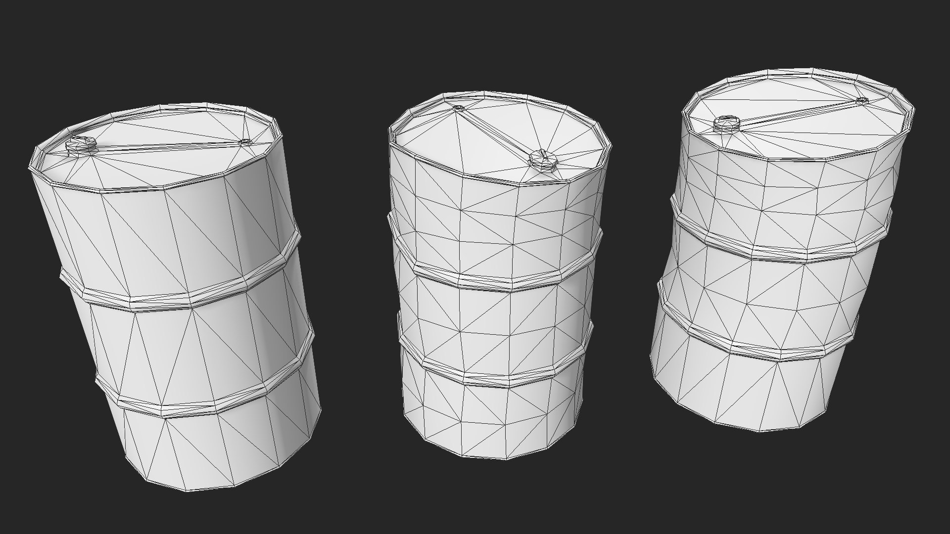 3d Metal Barrels Model
