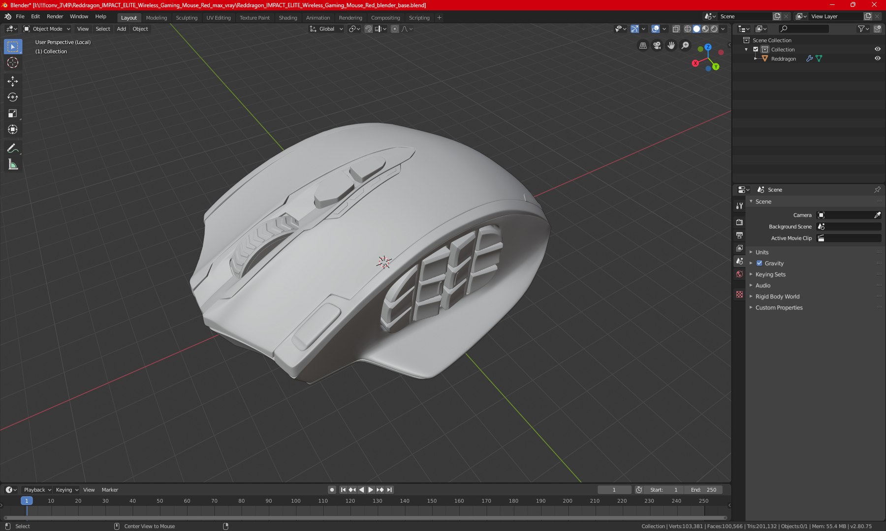 Reddragon IMPACT ELITE Wireless RGB Gaming Mouse 3D model - TurboSquid ...