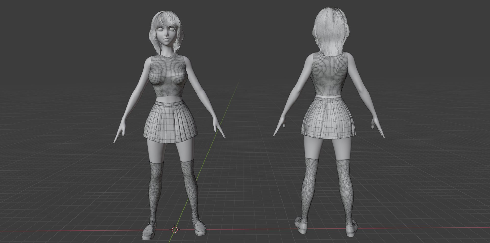 3D Rigged Anime Cartoon Woman Model - TurboSquid 1962702