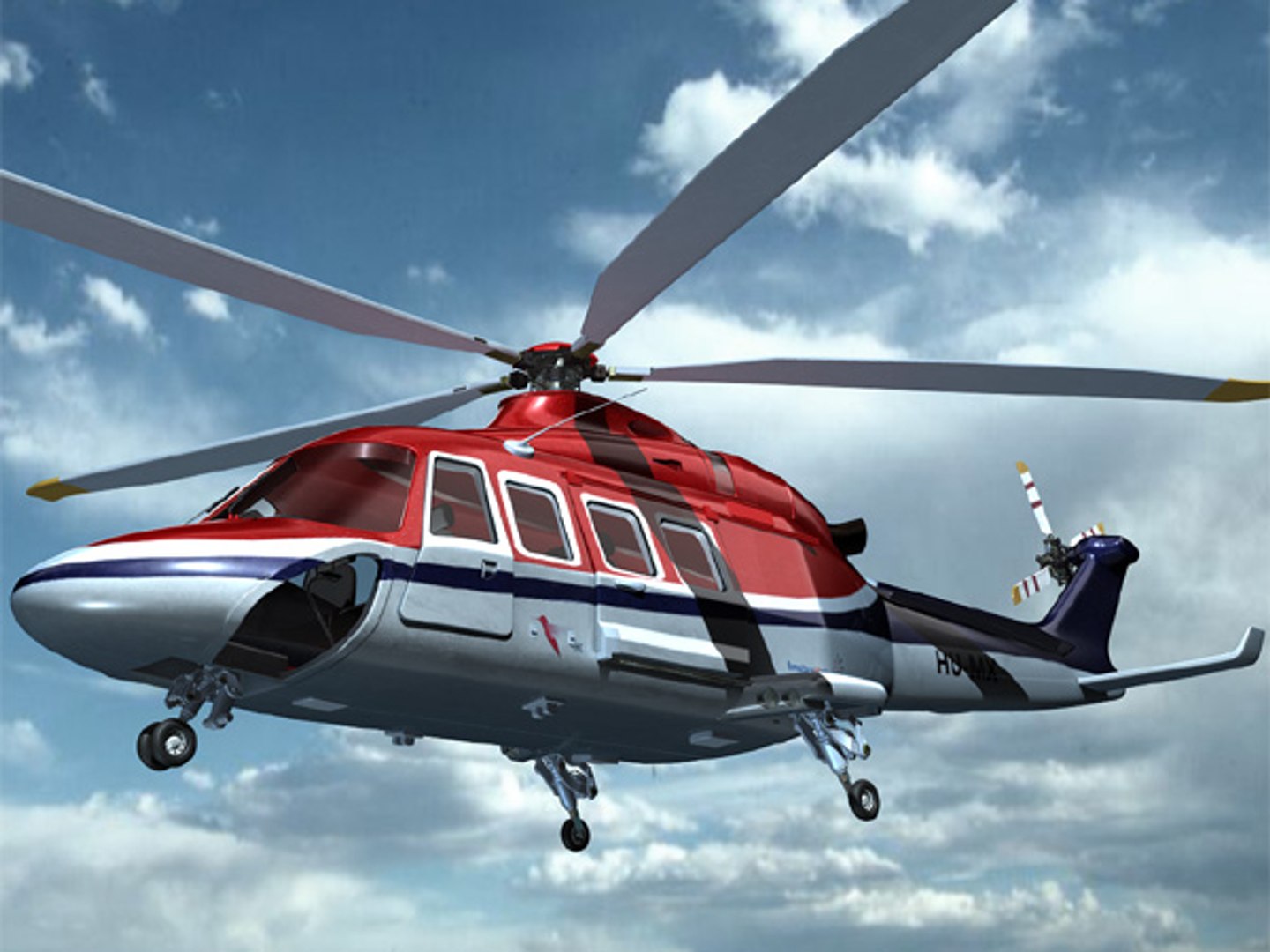 Aw139 Helicopter Aircraft 3d Model