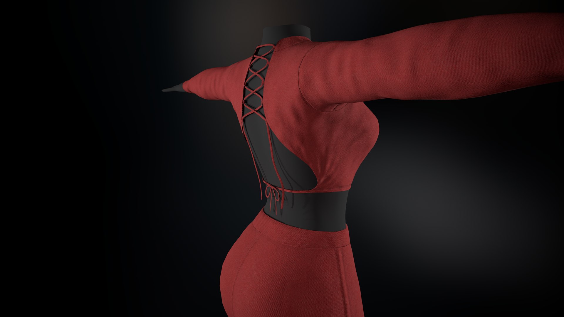 3D red women outfit - TurboSquid 1642053