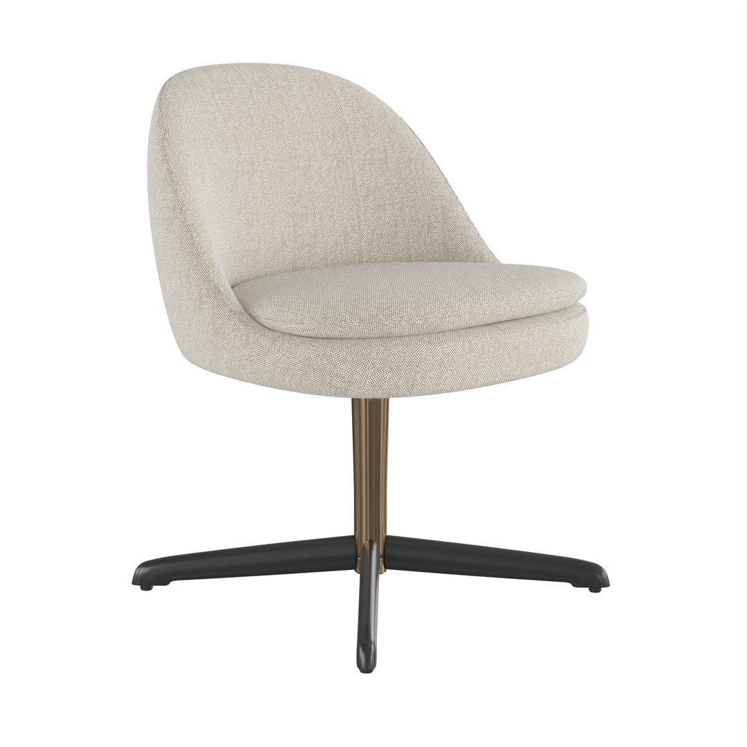 Minotti Sendai Dining Little Armchair Swivel 3D model - TurboSquid 2143362