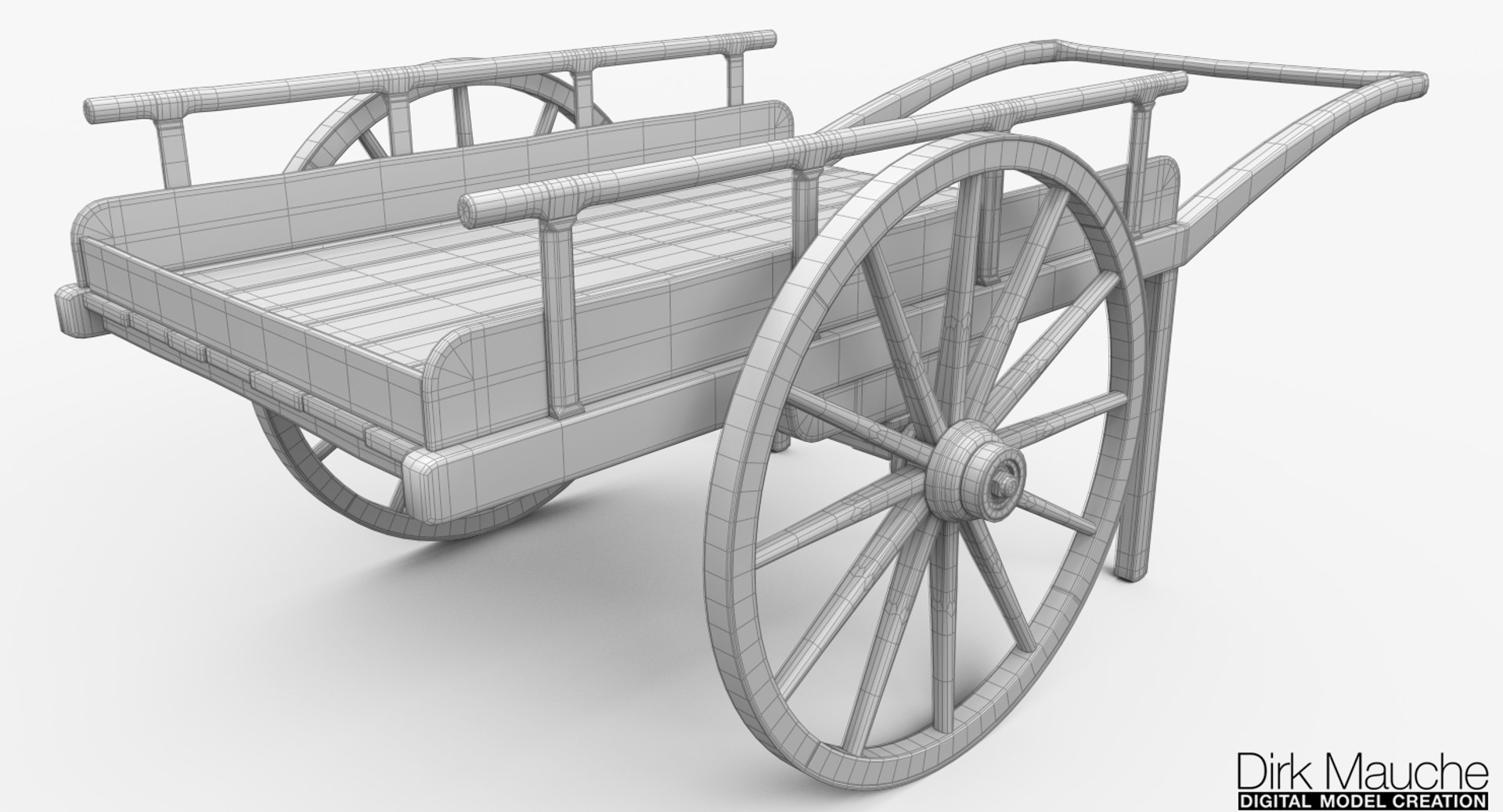 3d Wooden Cart Model