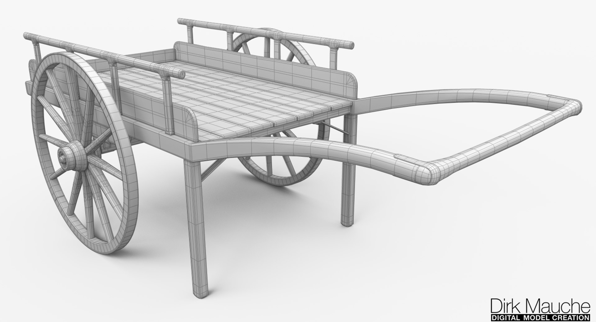 3d Wooden Cart Model