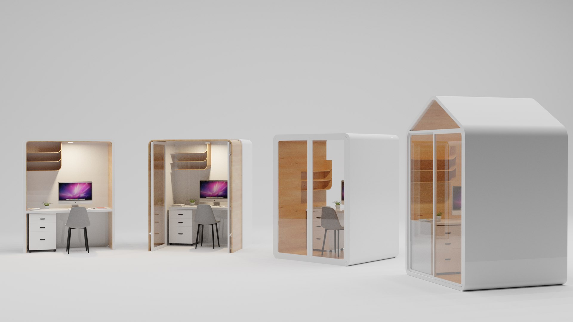 3D OFFICE WORK POD Model - TurboSquid 1755600