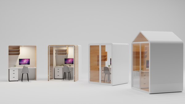 3D OFFICE WORK POD model - TurboSquid 1755600