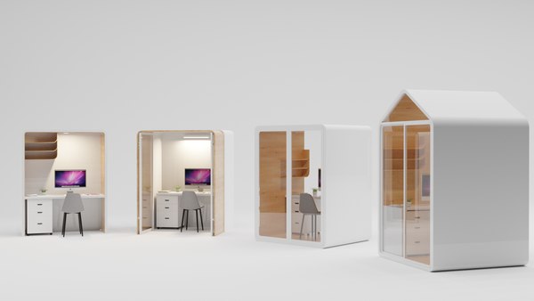 3D OFFICE WORK POD model - TurboSquid 1755600