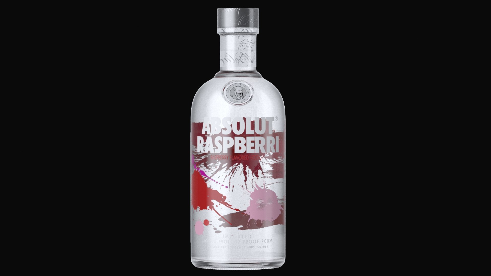 3D Absolut Raspberri Vodka Bottle Model - TurboSquid 1477436
