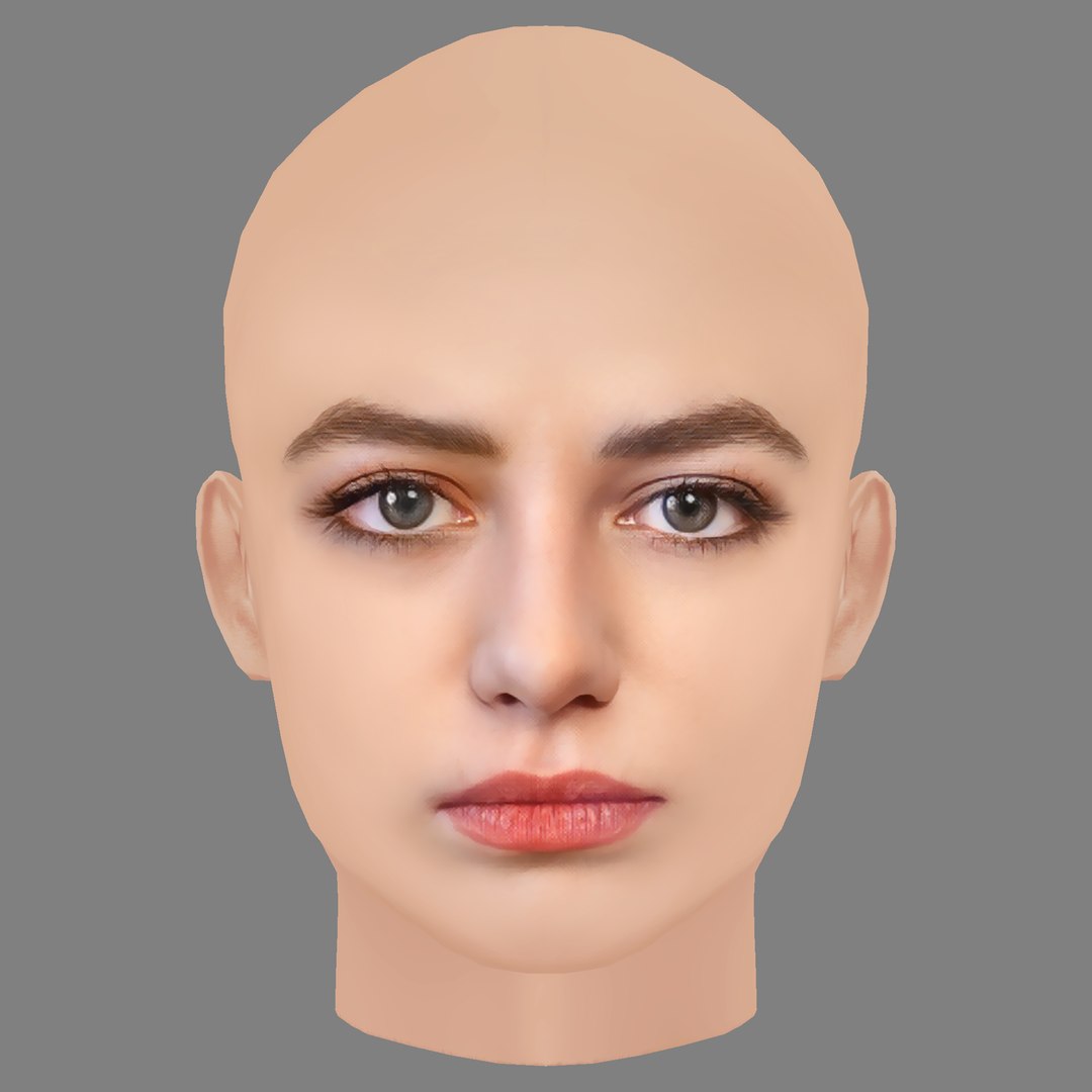 3D Alba Gaia Bellugi Head - No Hair - Low Poly Head For Game ...