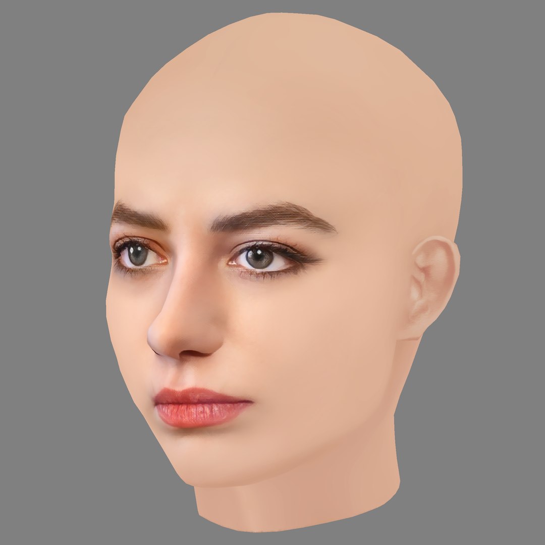 3D Alba Gaia Bellugi Head - No Hair - Low Poly Head For Game ...