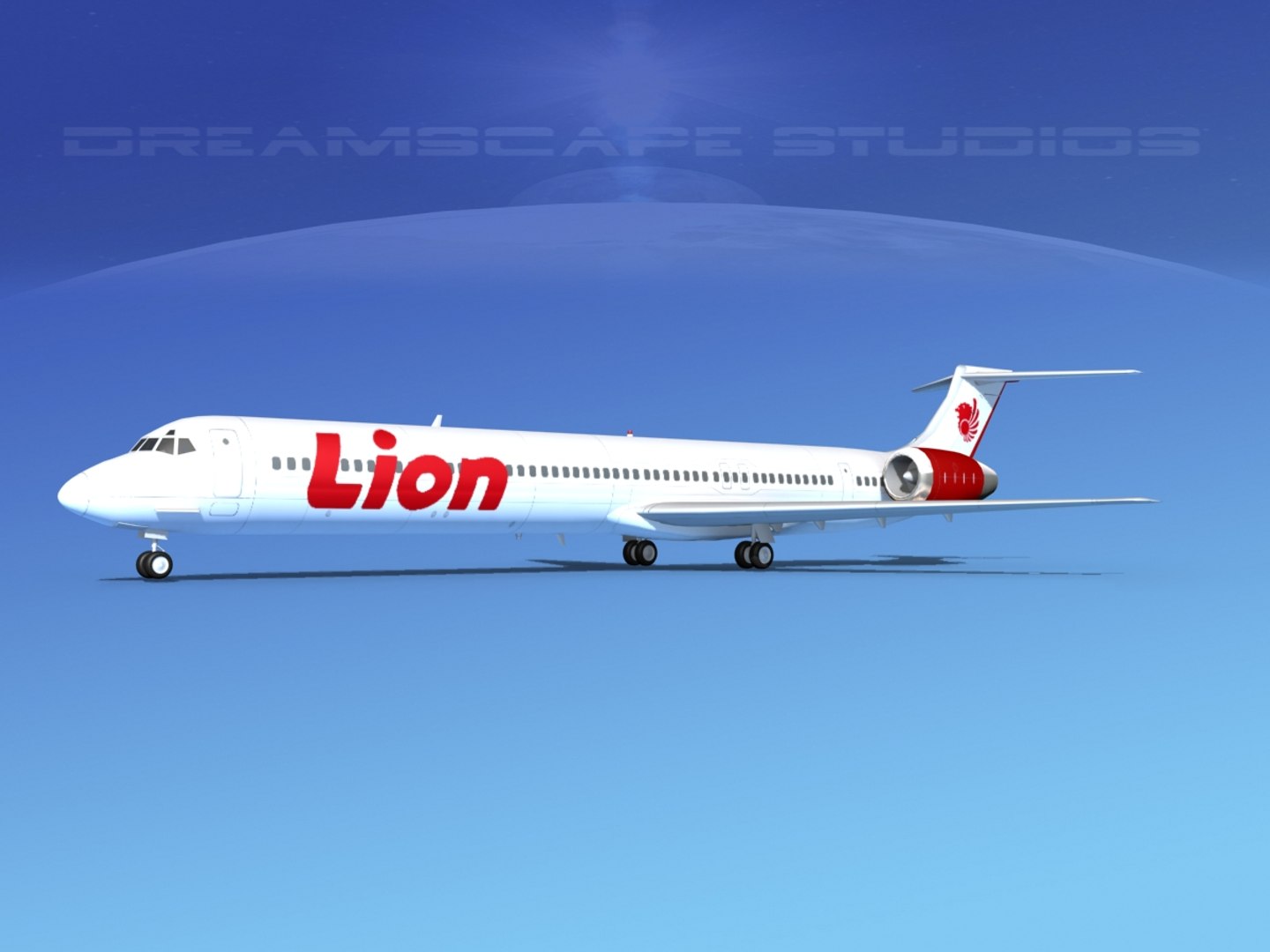 3d Md-90 Jet Commercial Model