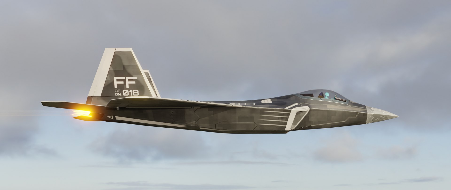 American Fighter Jet F-22 Raptor PBR Low-Poly Game Ready 3D Model ...