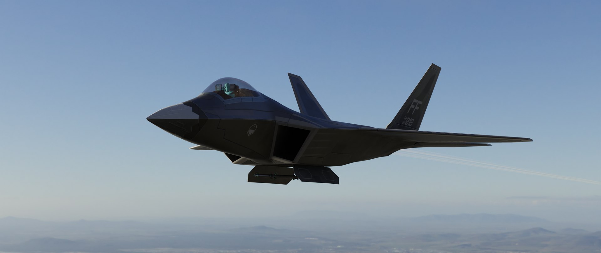 American Fighter Jet F-22 Raptor PBR Low-Poly Game Ready 3D Model ...