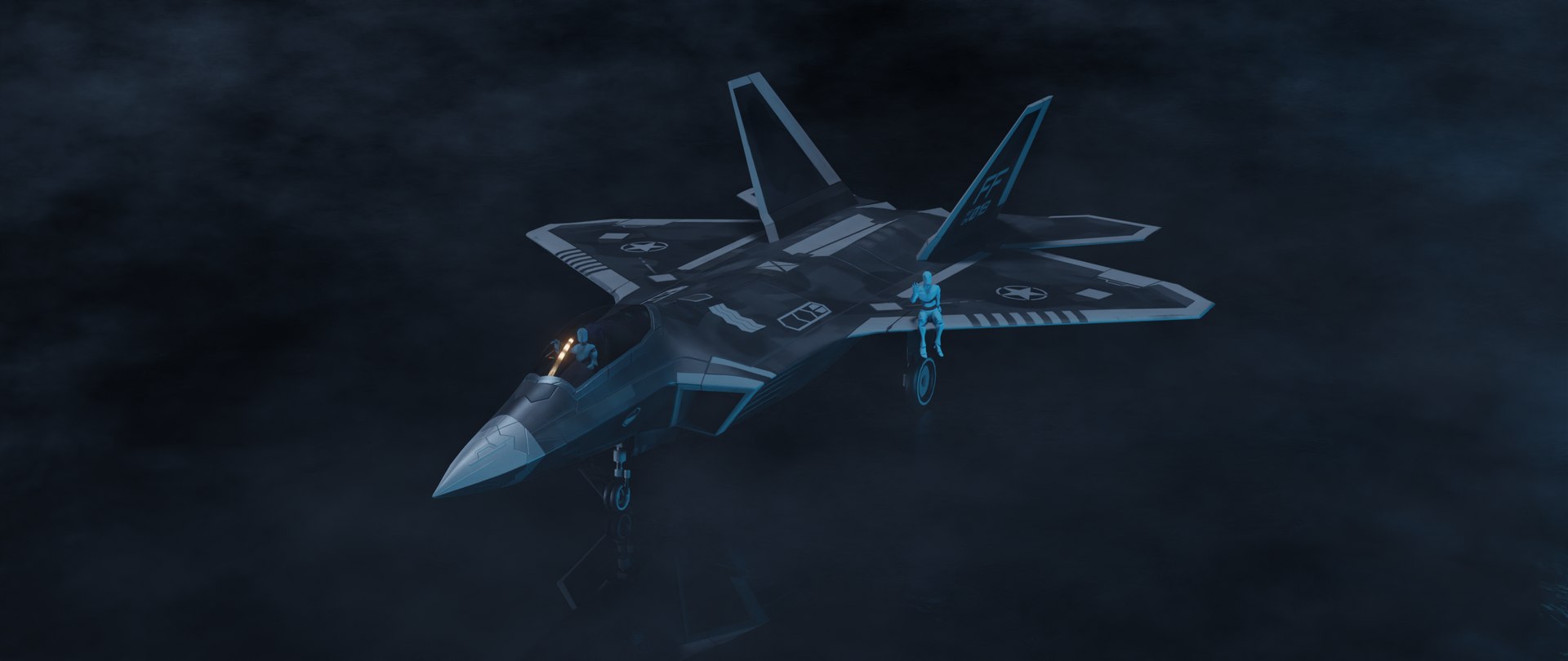 American Fighter Jet F-22 Raptor PBR Low-Poly Game Ready 3D Model ...