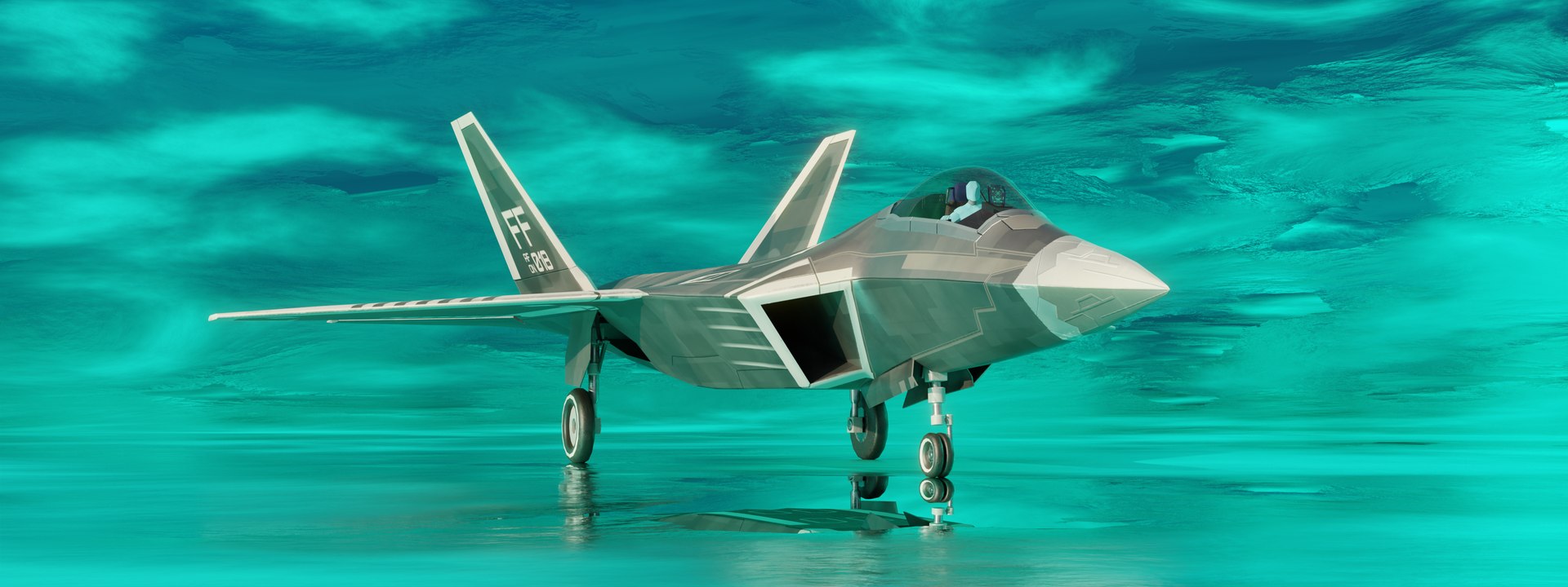 American Fighter Jet F-22 Raptor PBR Low-Poly Game Ready 3D Model ...