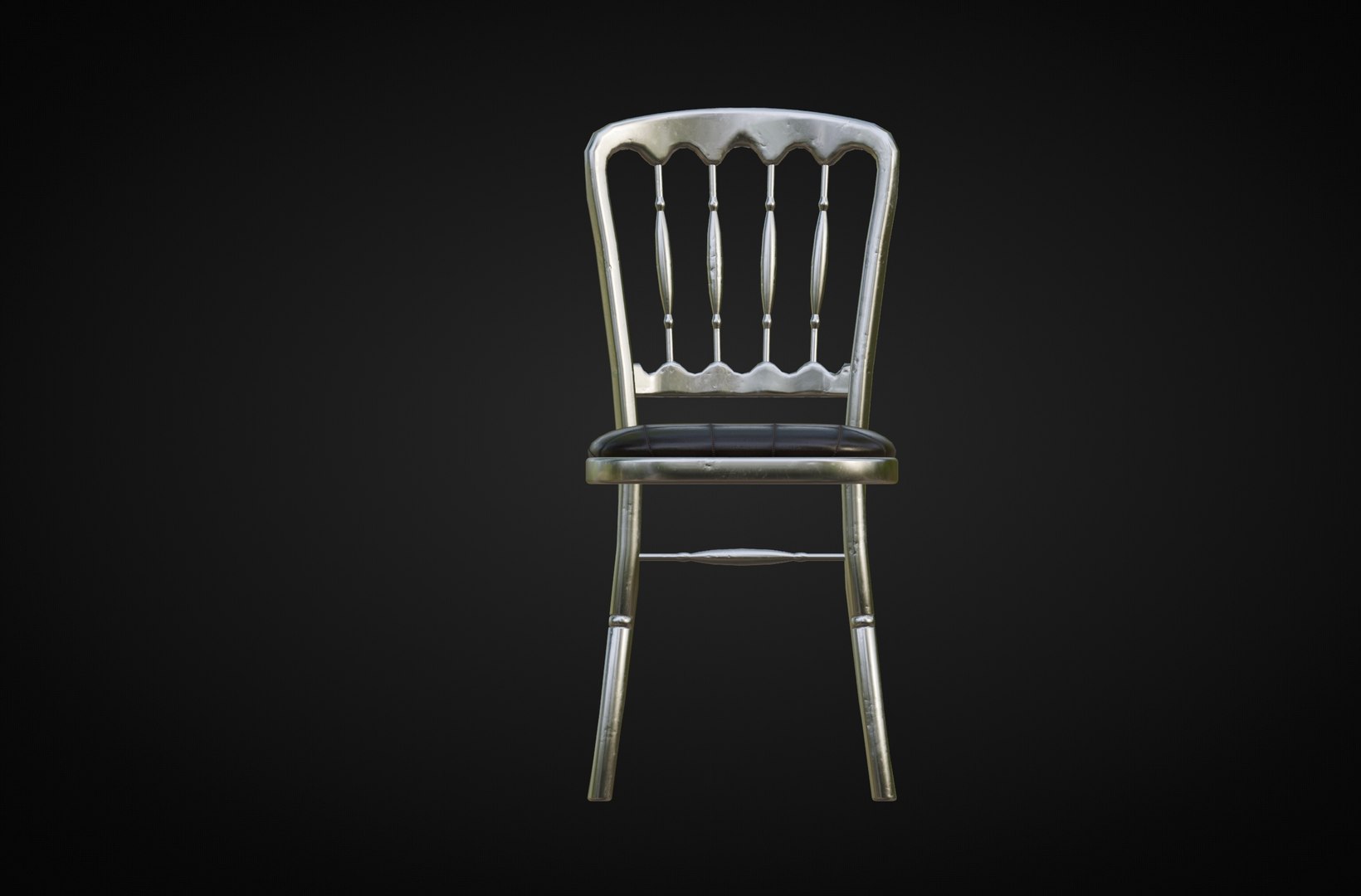 3D Silver Opera Chair With Leather Seat - TurboSquid 2399576