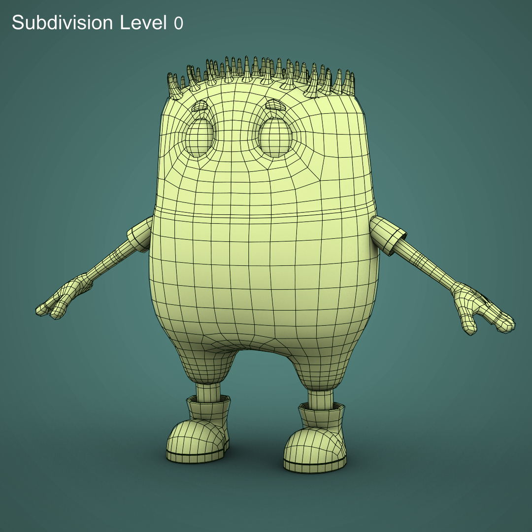 Low-poly Rigged Character Bean 3ds