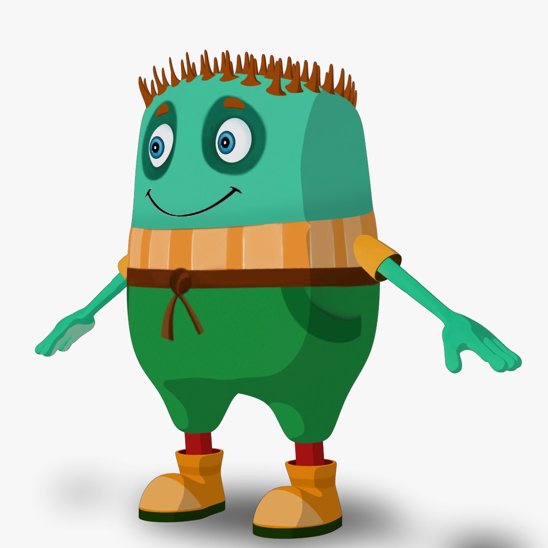 Low-poly Rigged Character Bean 3ds