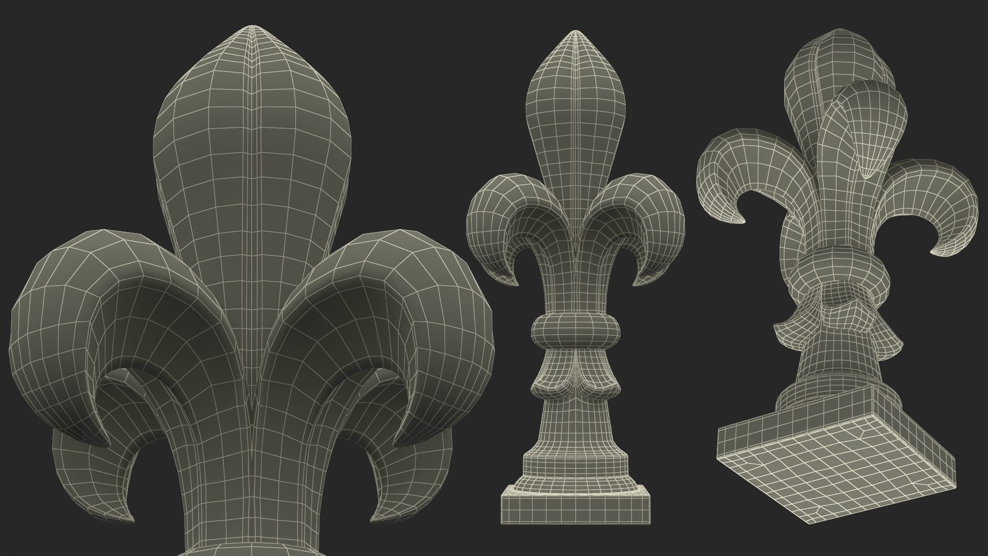 3D Fleur De Lis Finial Mossy Stone For 3D Print Model - TurboSquid 2280267