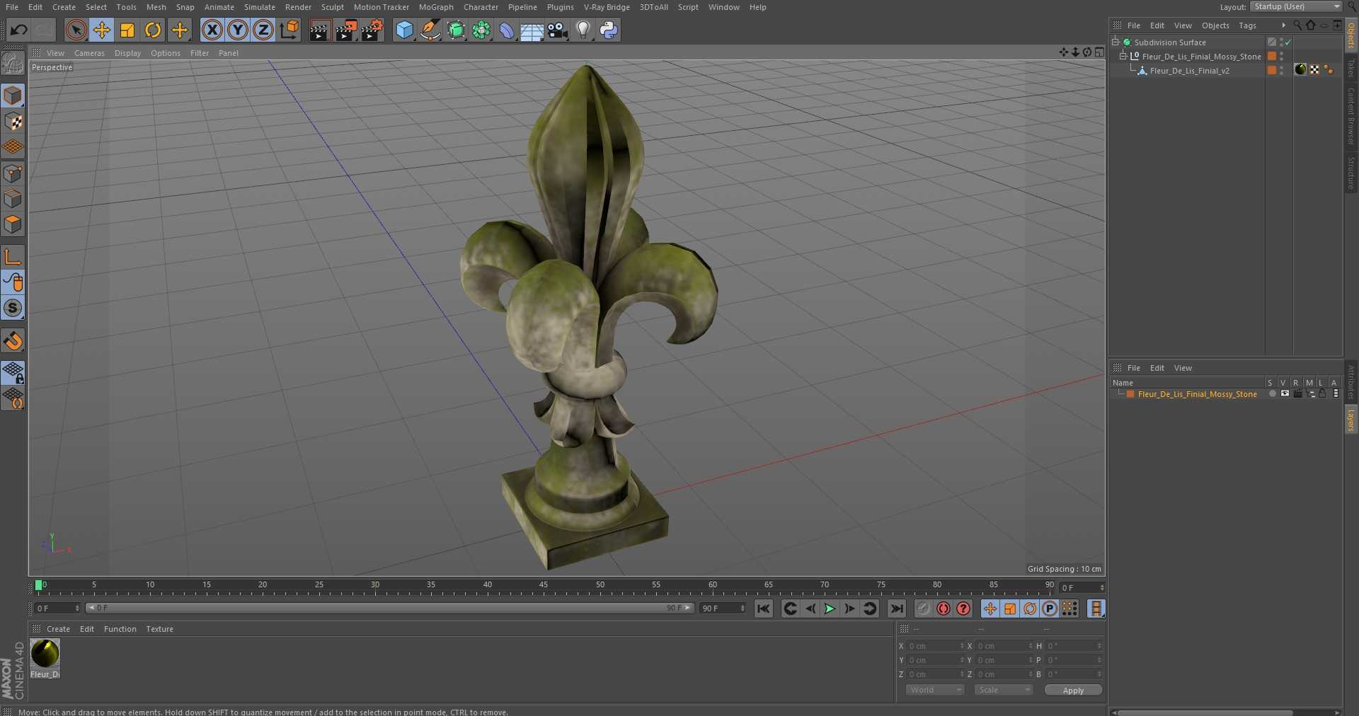 3D Fleur De Lis Finial Mossy Stone For 3D Print Model - TurboSquid 2280267
