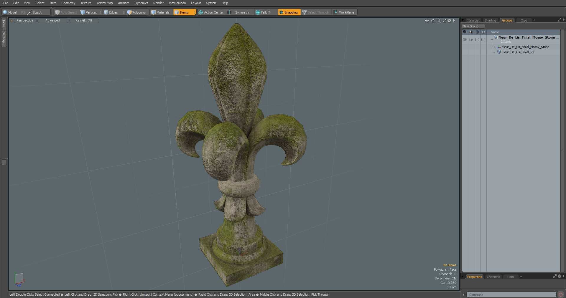 3D Fleur De Lis Finial Mossy Stone For 3D Print Model - TurboSquid 2280267