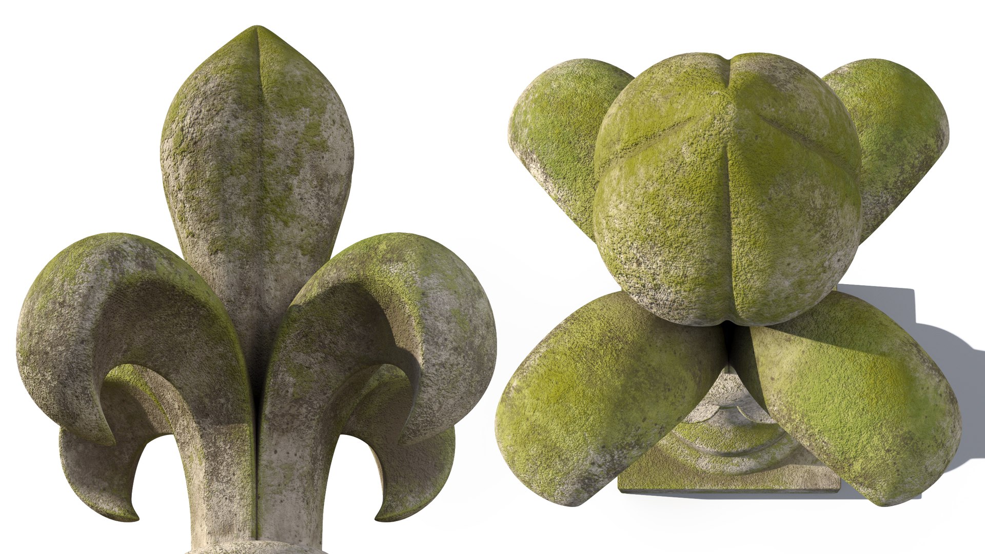 3D Fleur De Lis Finial Mossy Stone For 3D Print Model - TurboSquid 2280267
