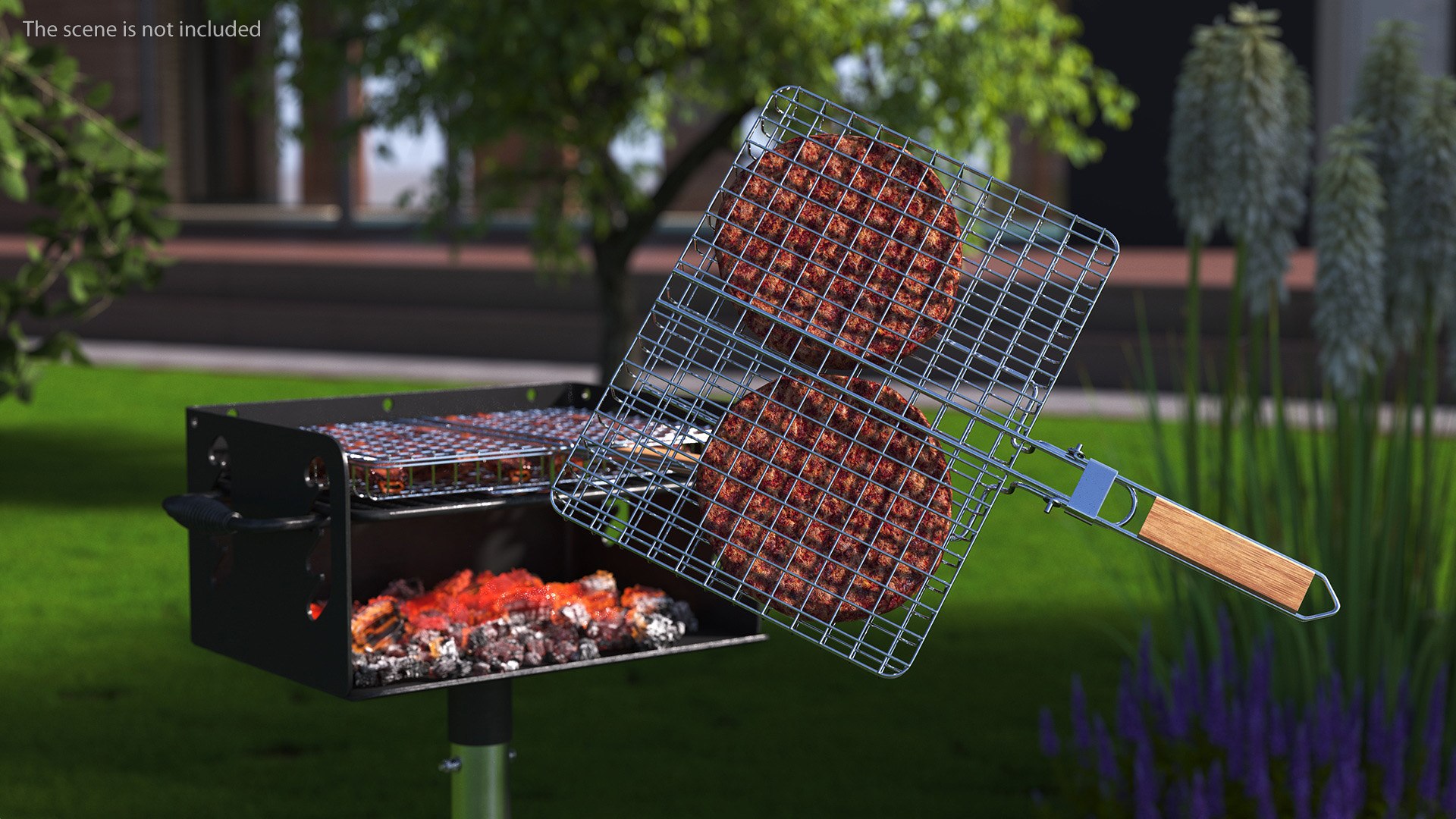 Charcoal Grill With BBQ Grate And Burger Patties 3D Model - TurboSquid ...