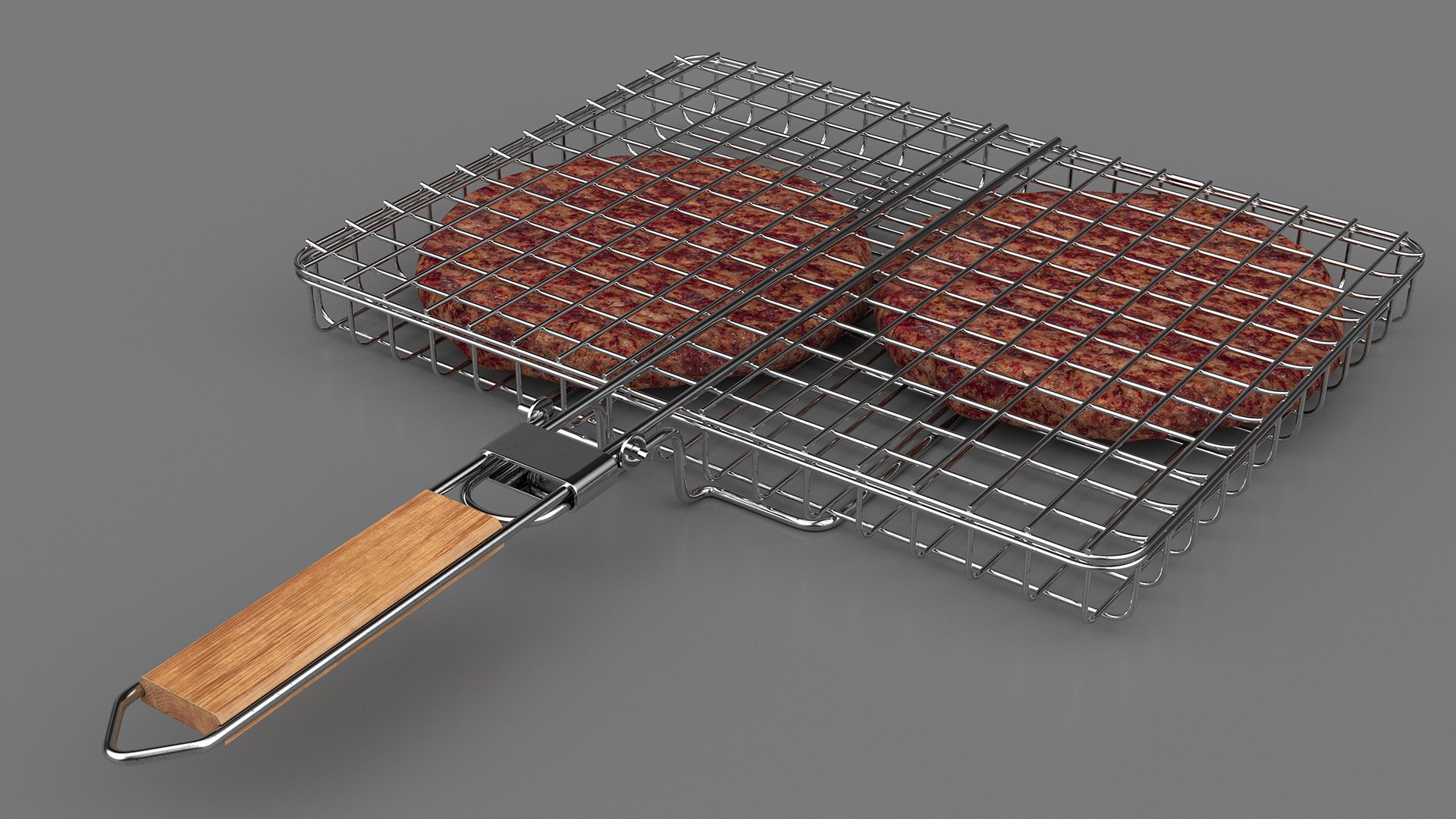 Charcoal Grill With BBQ Grate And Burger Patties 3D Model - TurboSquid ...